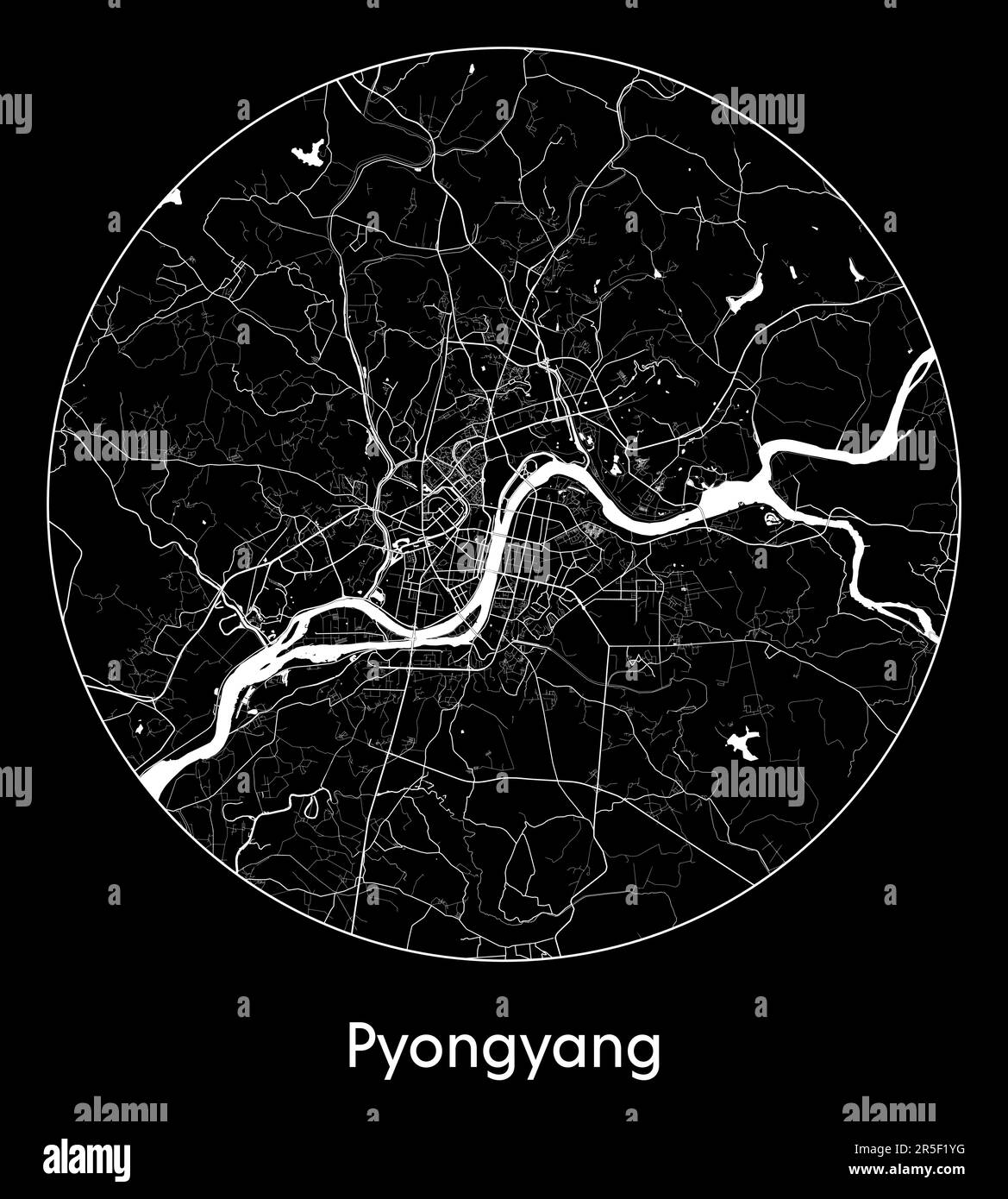 City Map Pyongyang North Korea Asia vector illustration Stock Vector ...