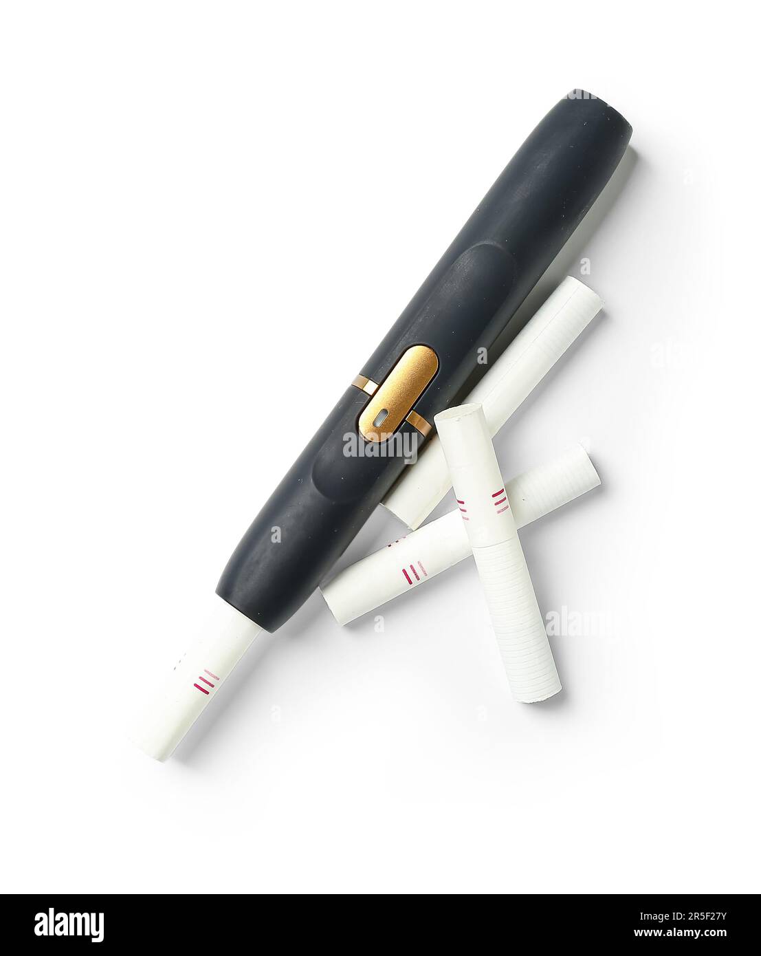Modern electronic cigar with sticks isolated on white background Stock ...