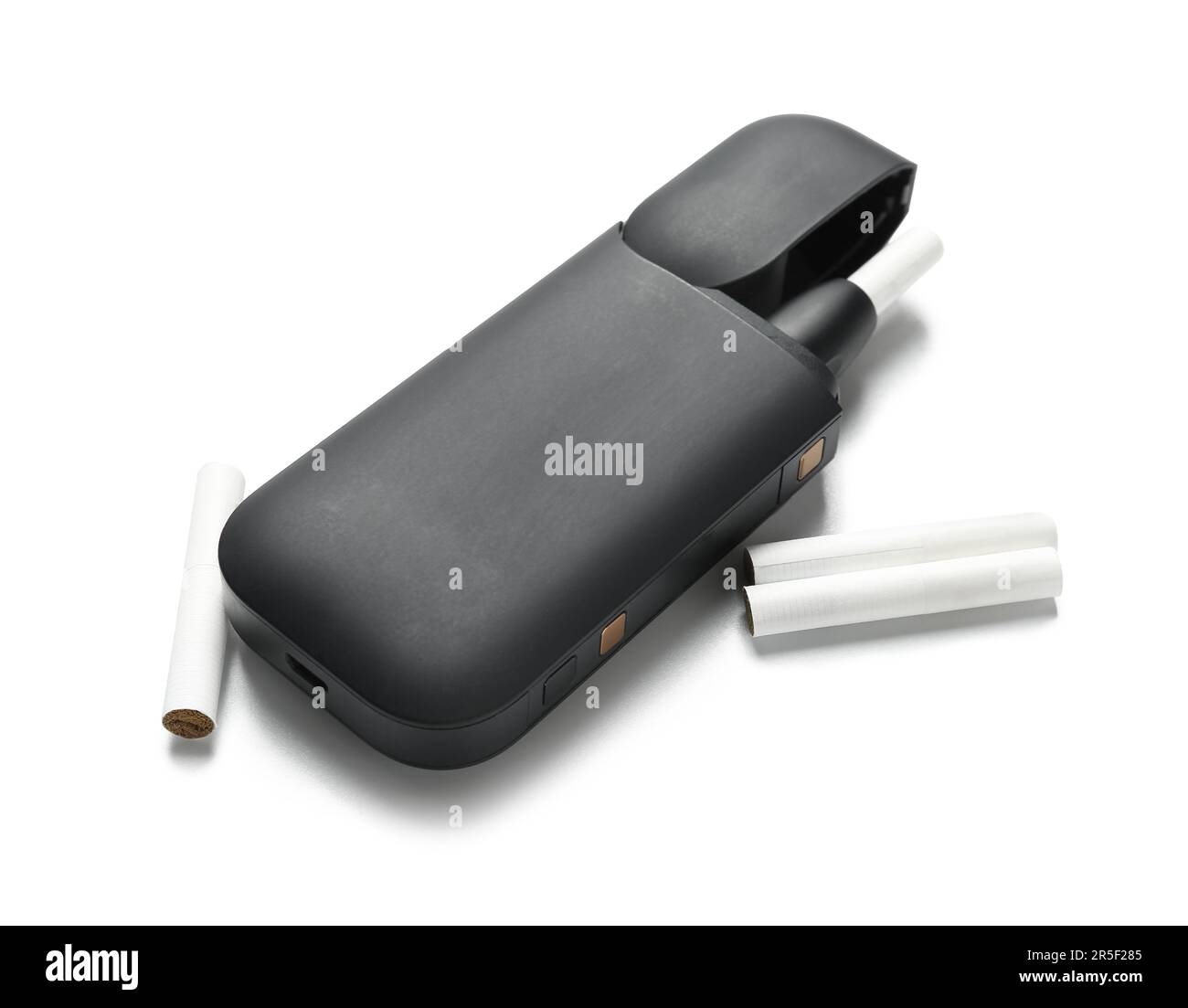 Modern electronic cigar with sticks isolated on white background Stock ...