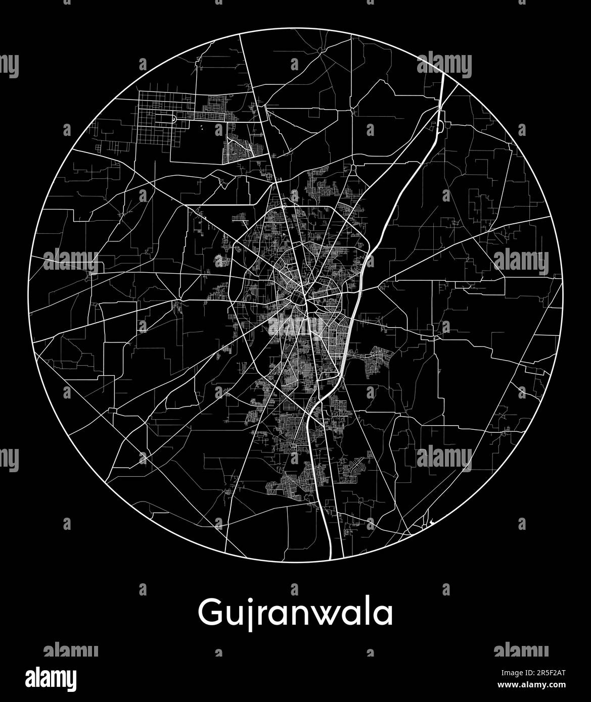 City Map Gujranwala Pakistan Asia vector illustration Stock Vector ...