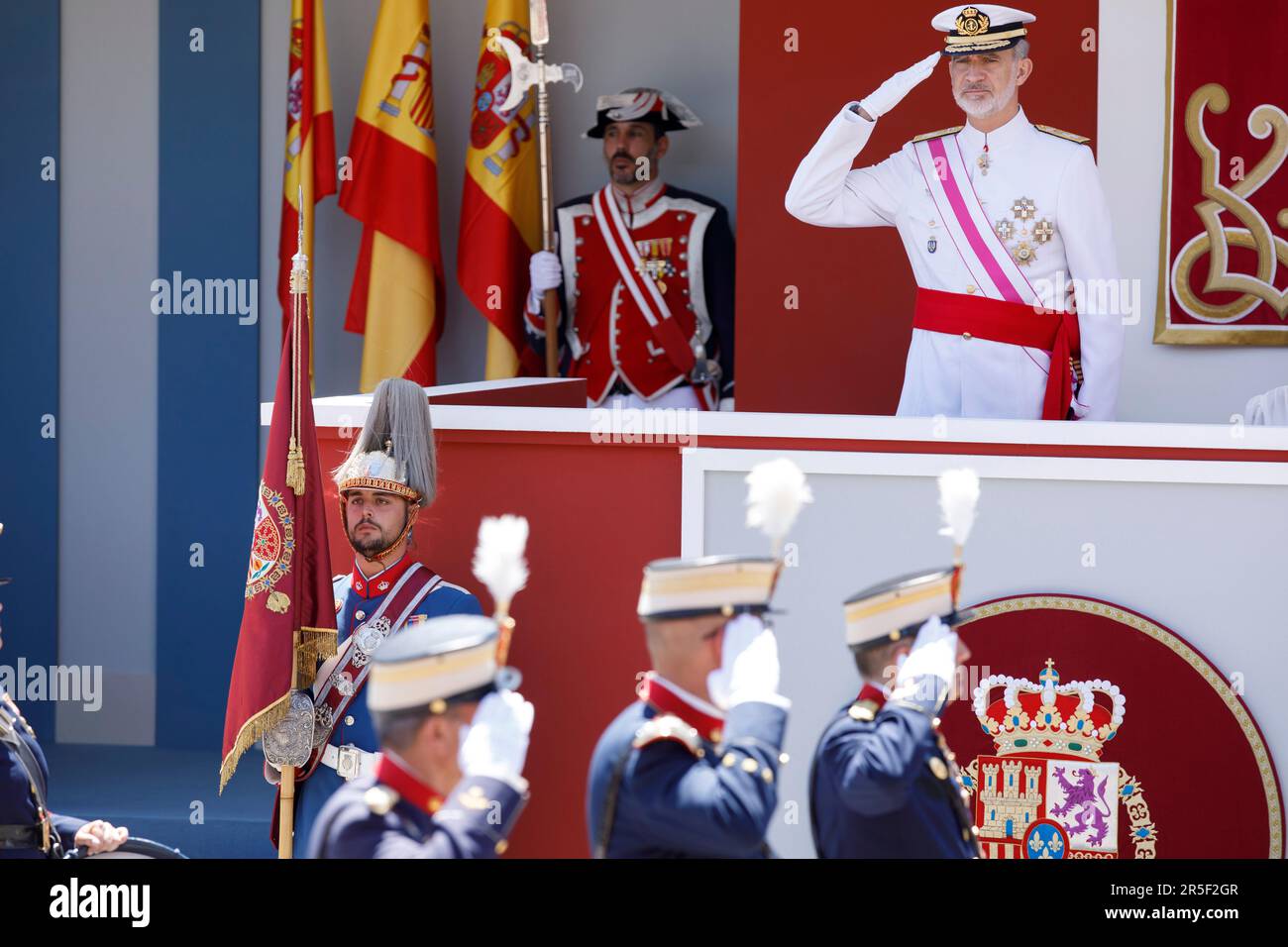 The King and Queen preside over the parade of the Armed Forces Day 2023 ...