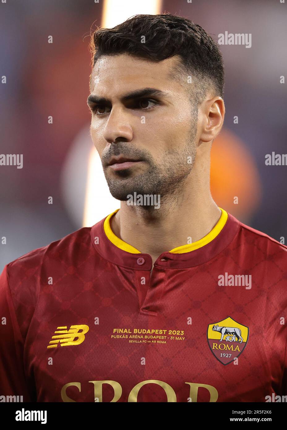 Budapest, Hungary, 31st May 2023. Mehmet Celik of AS Roma looks on ...