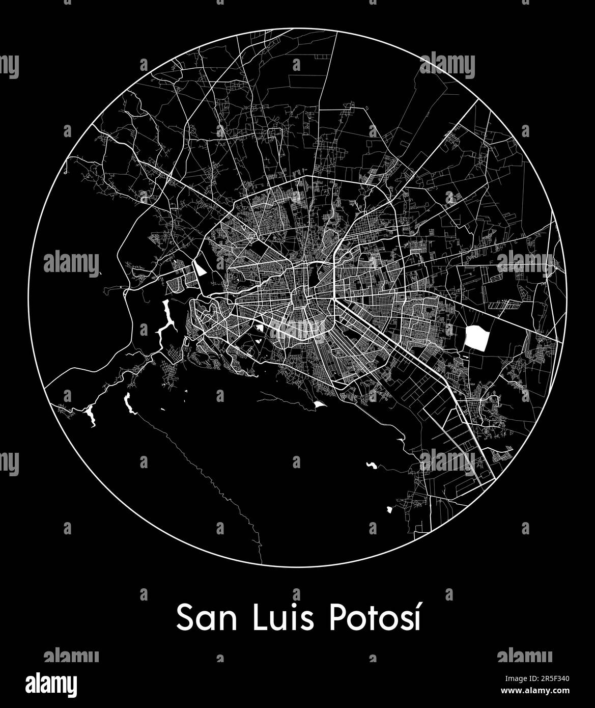 City Map San Luis Potosi Mexico North America vector illustration Stock ...