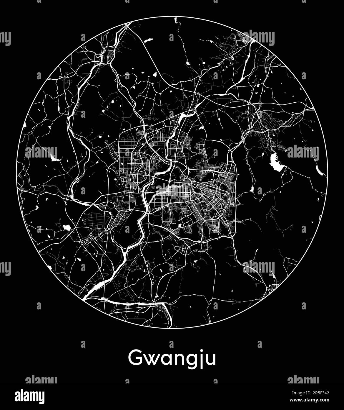 City Map Gwangju South Korea Asia vector illustration Stock Vector ...