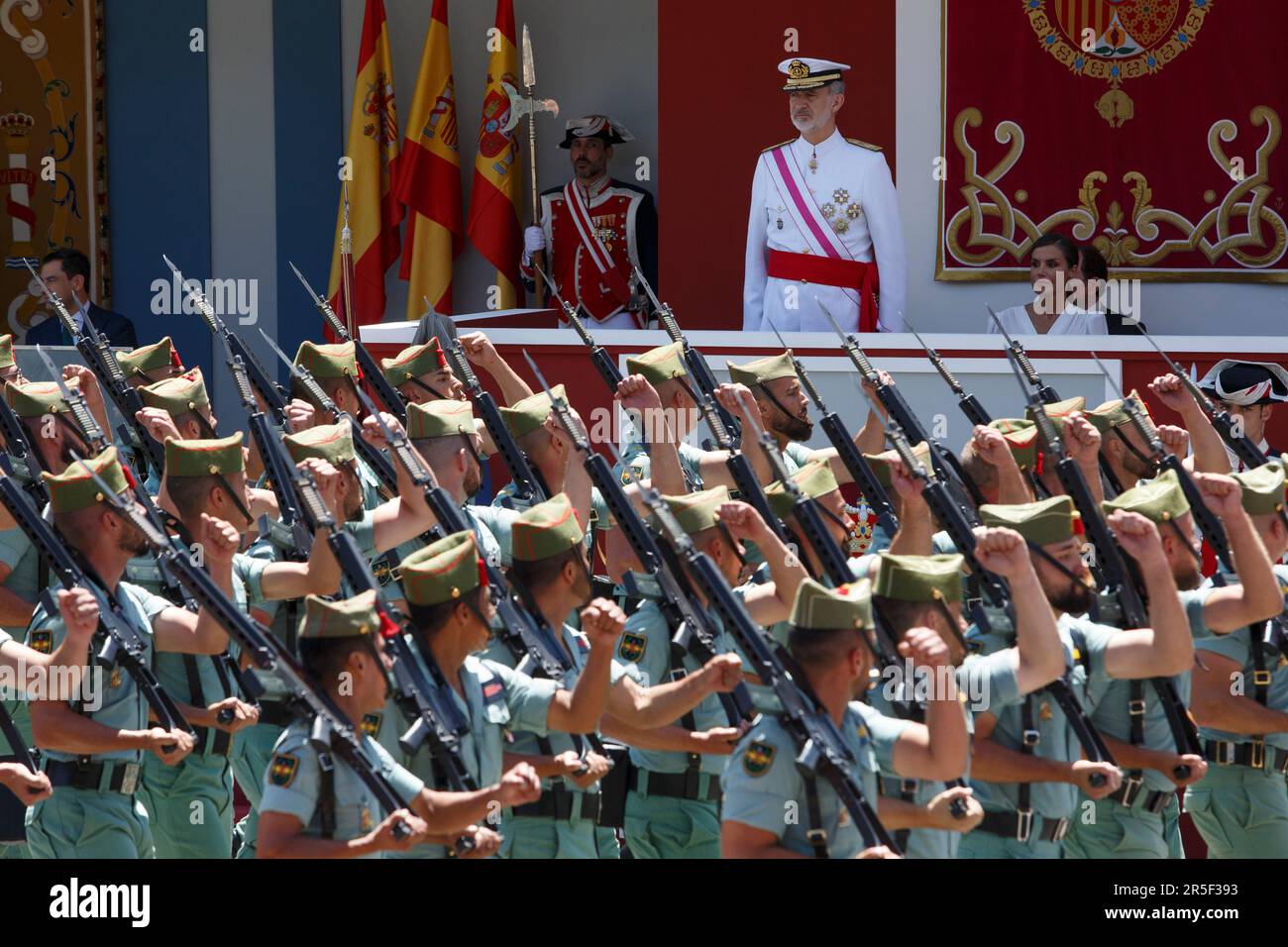 The King and Queen preside over the parade of the Armed Forces Day 2023 ...