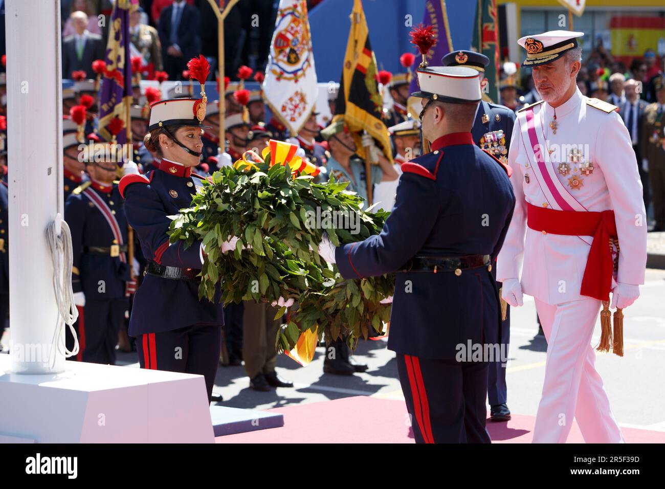 The King and Queen preside over the parade of the Armed Forces Day 2023 ...