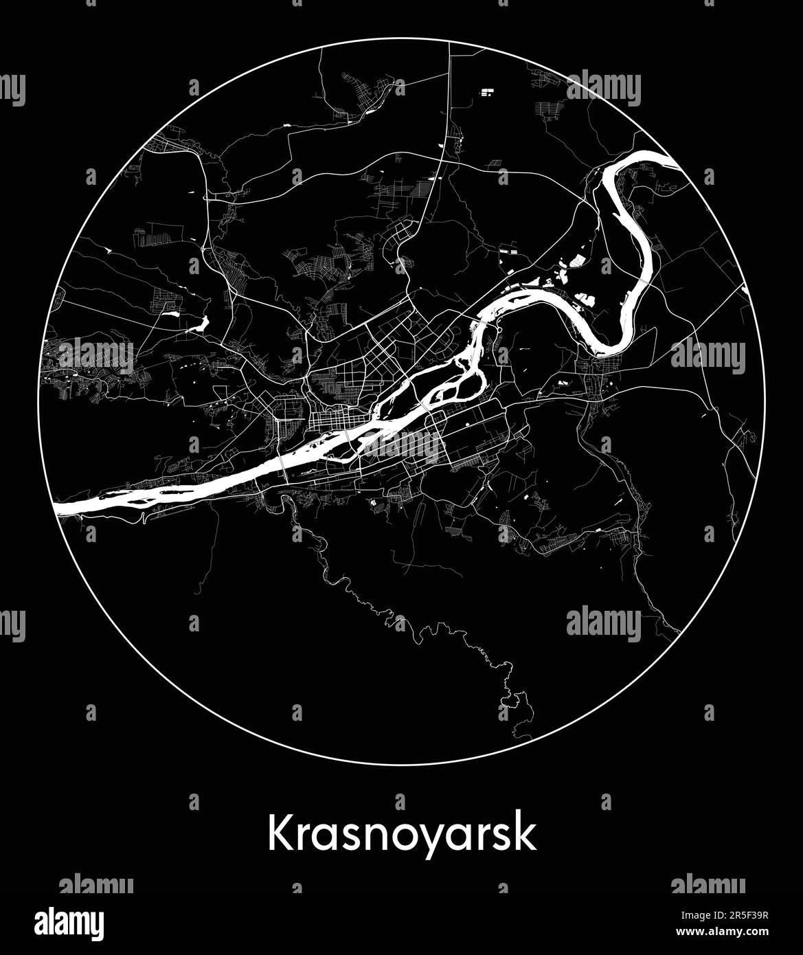 Krasnoyarsk vector map hi-res stock photography and images - Alamy