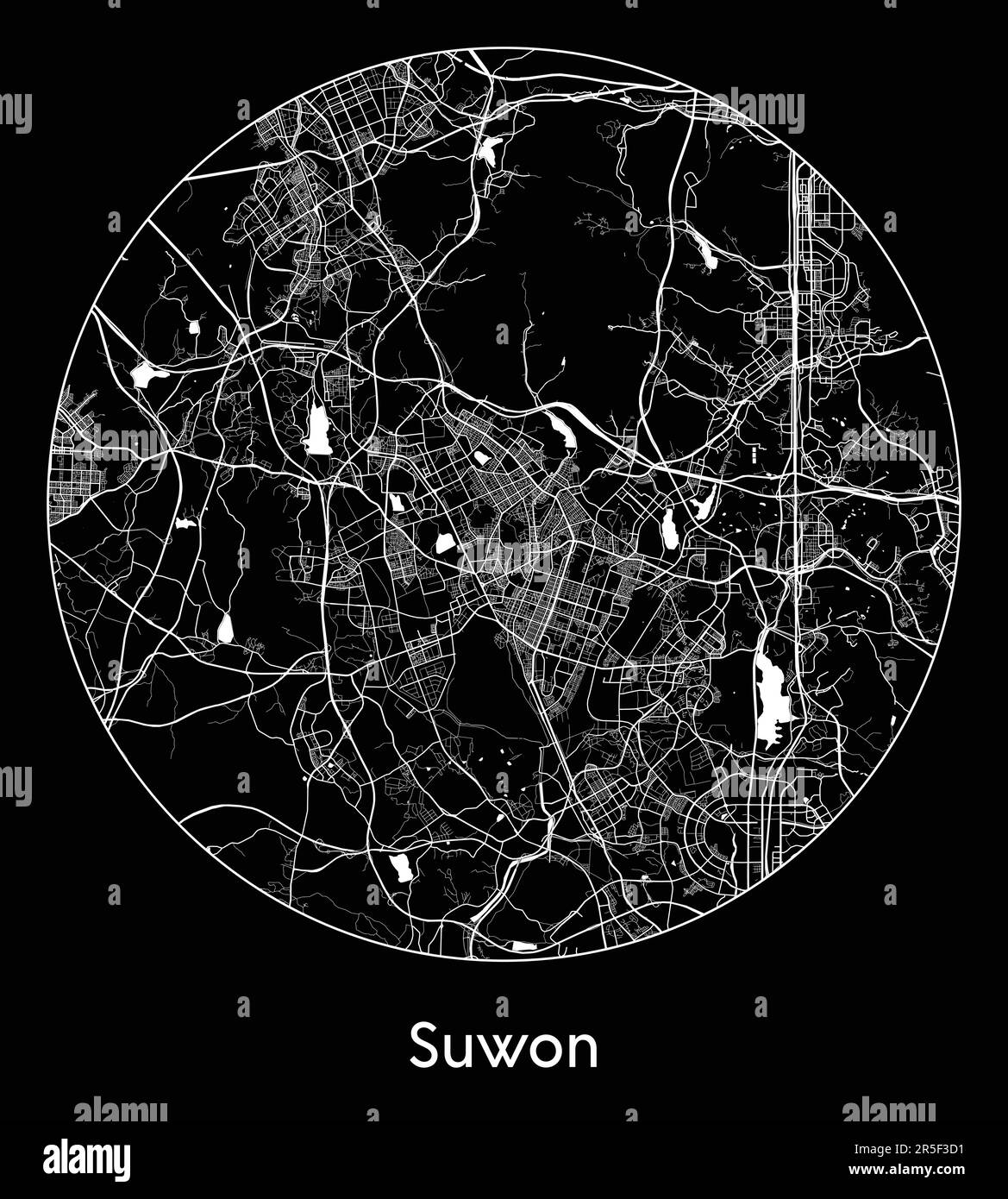 City Map Suwon South Korea Asia vector illustration Stock Vector Image ...