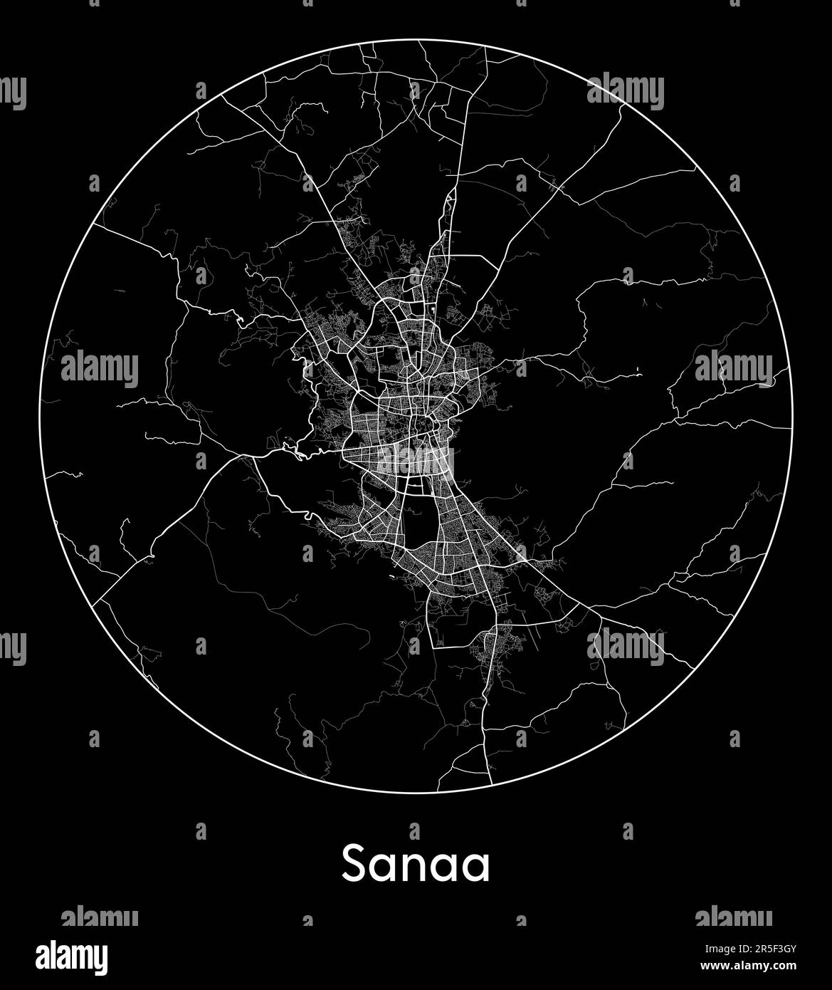 City Map Sanaa Yemen Asia vector illustration Stock Vector Image & Art ...