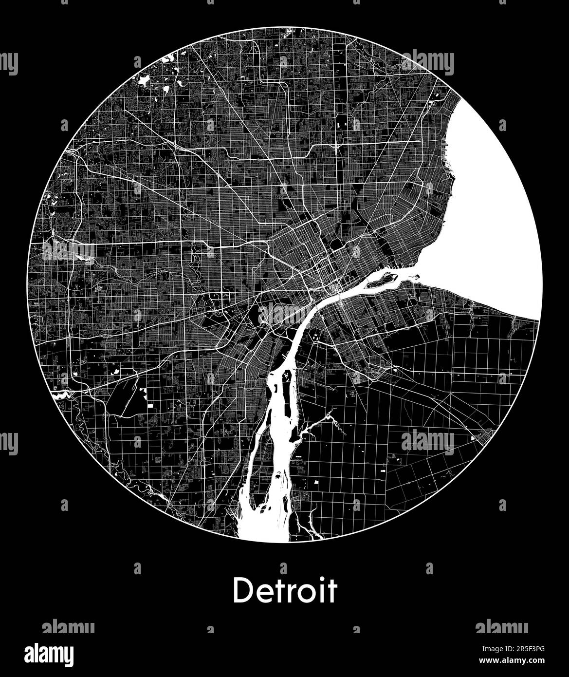 City Map Detroit United States North America vector illustration Stock ...