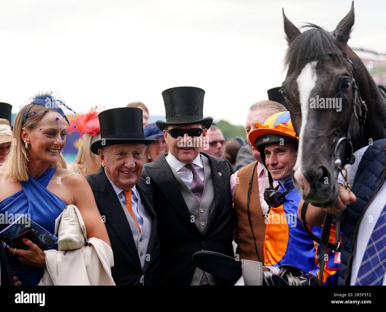 Trainer Aidan O'Brien (centre) and Ryan Moore (right) celebrates ...