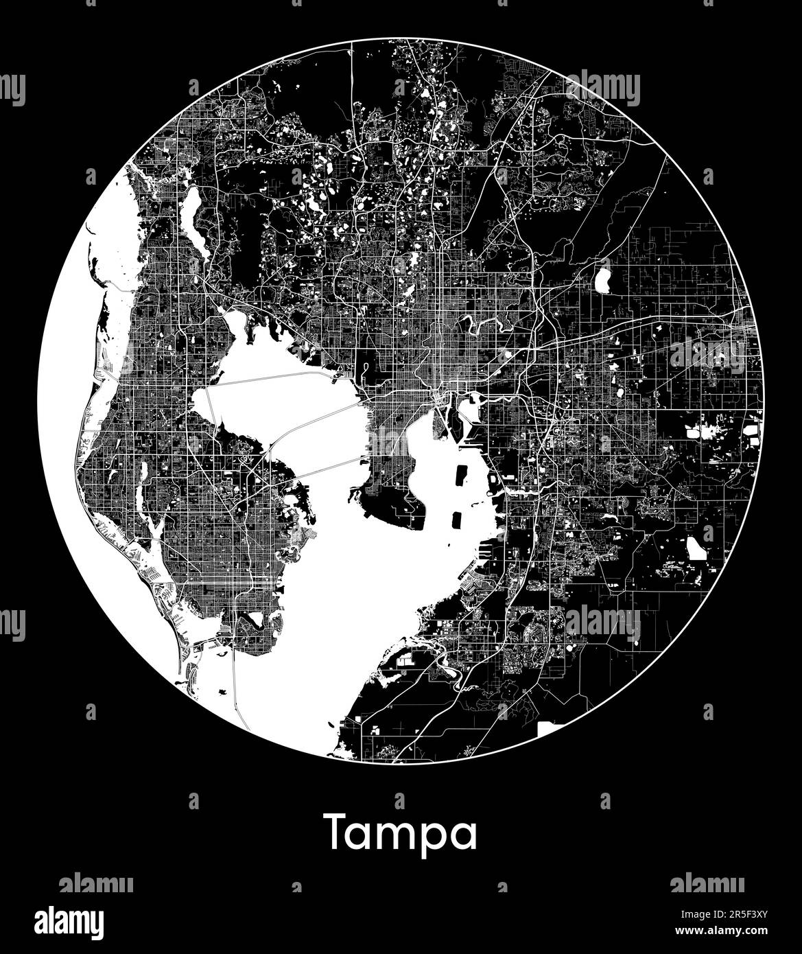City Map Tampa United States North America vector illustration Stock ...