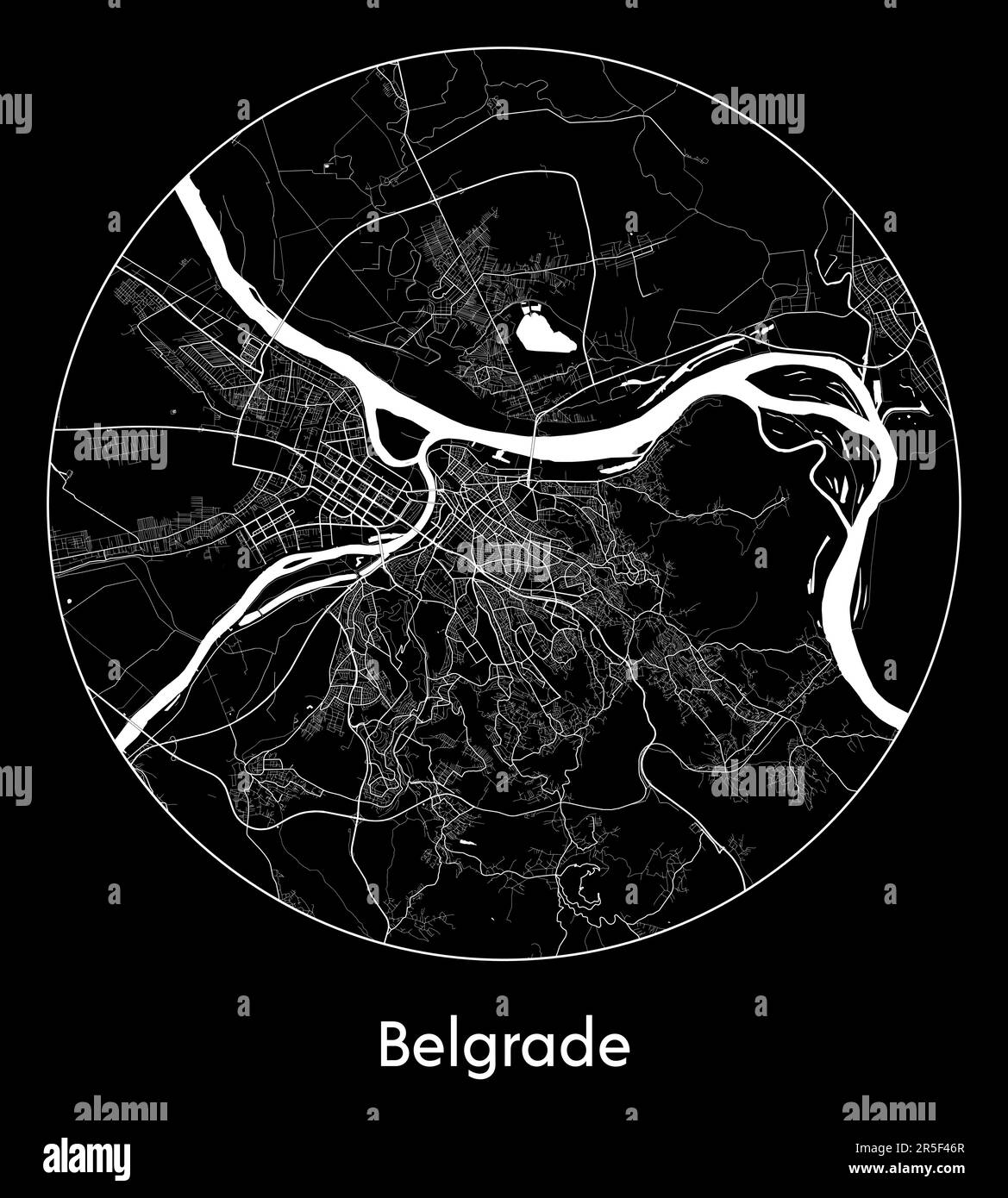 City Map Belgrade Serbia Europe vector illustration Stock Vector Image ...