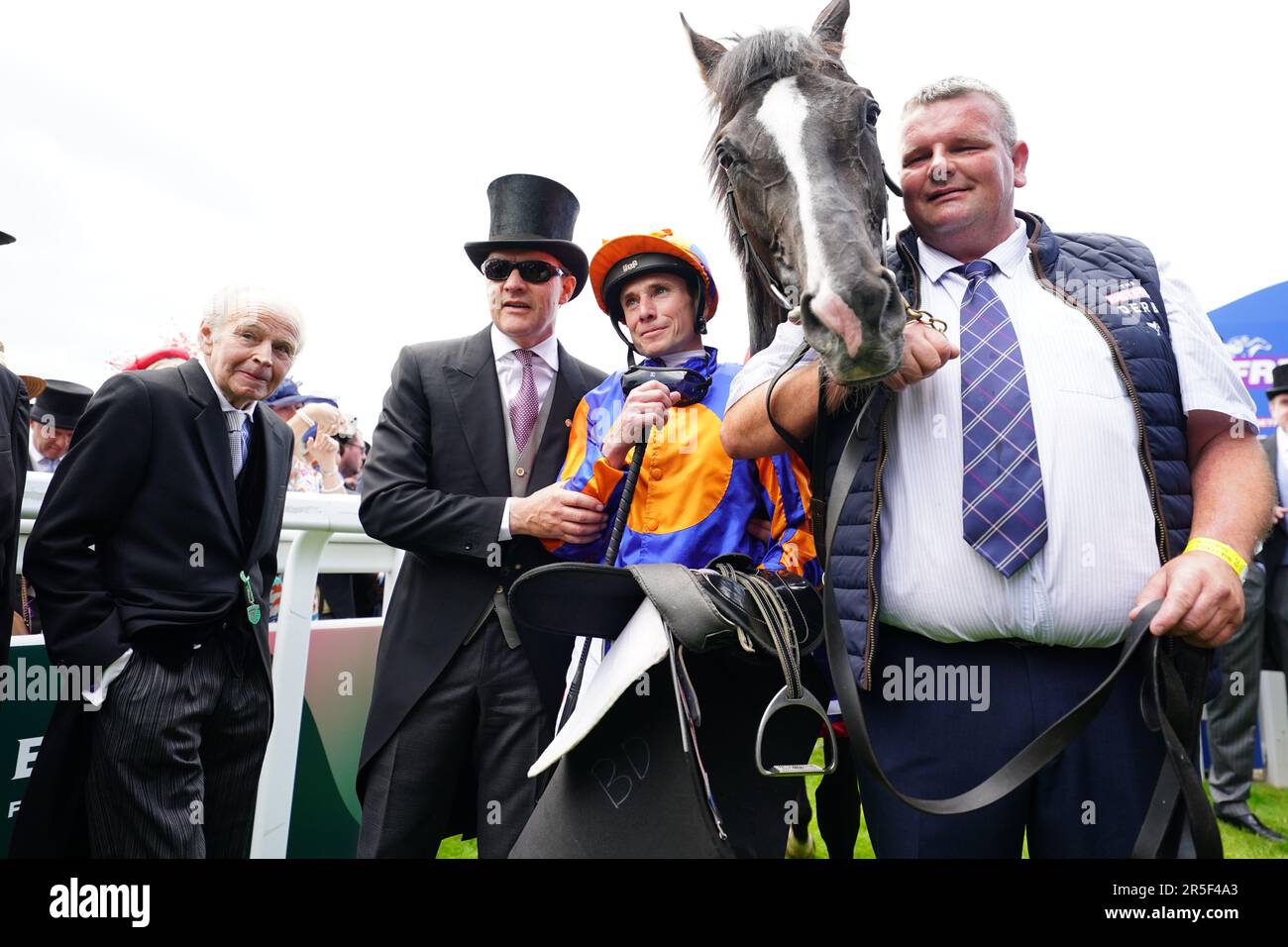 Trainer Aidan O'Brien (second left) and Ryan Moore (second right ...