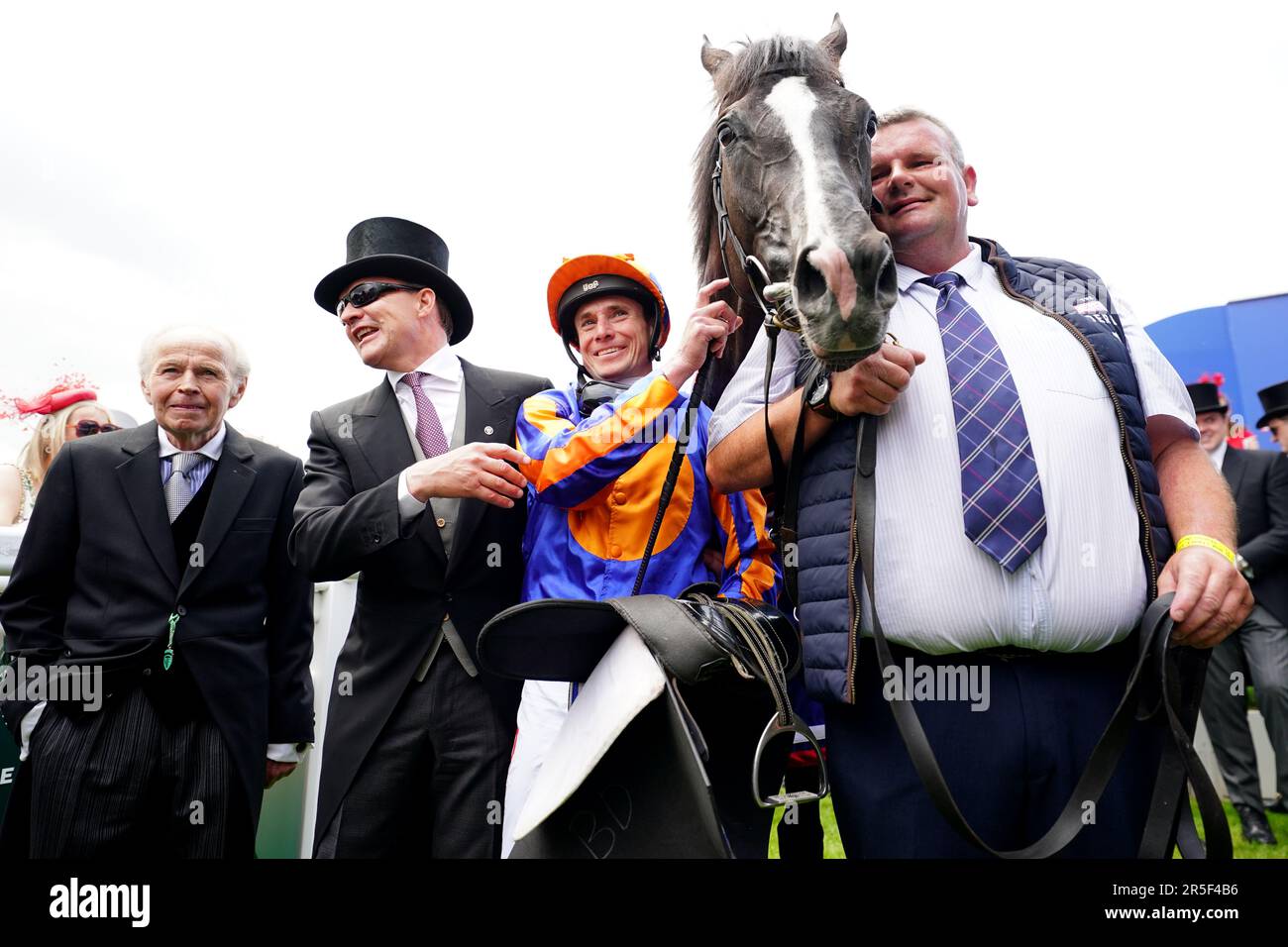 Trainer Aidan O'Brien (second left) and Ryan Moore (second right ...