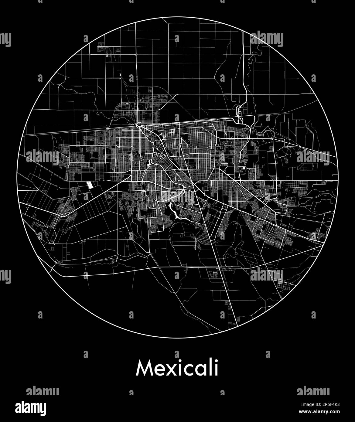 City Map Mexicali Mexico North America vector illustration Stock Vector ...