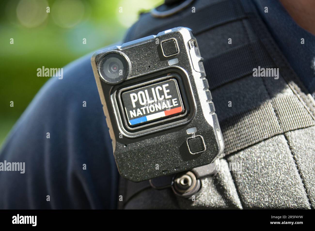 View on a police pedestrian camera in France Stock Photo - Alamy
