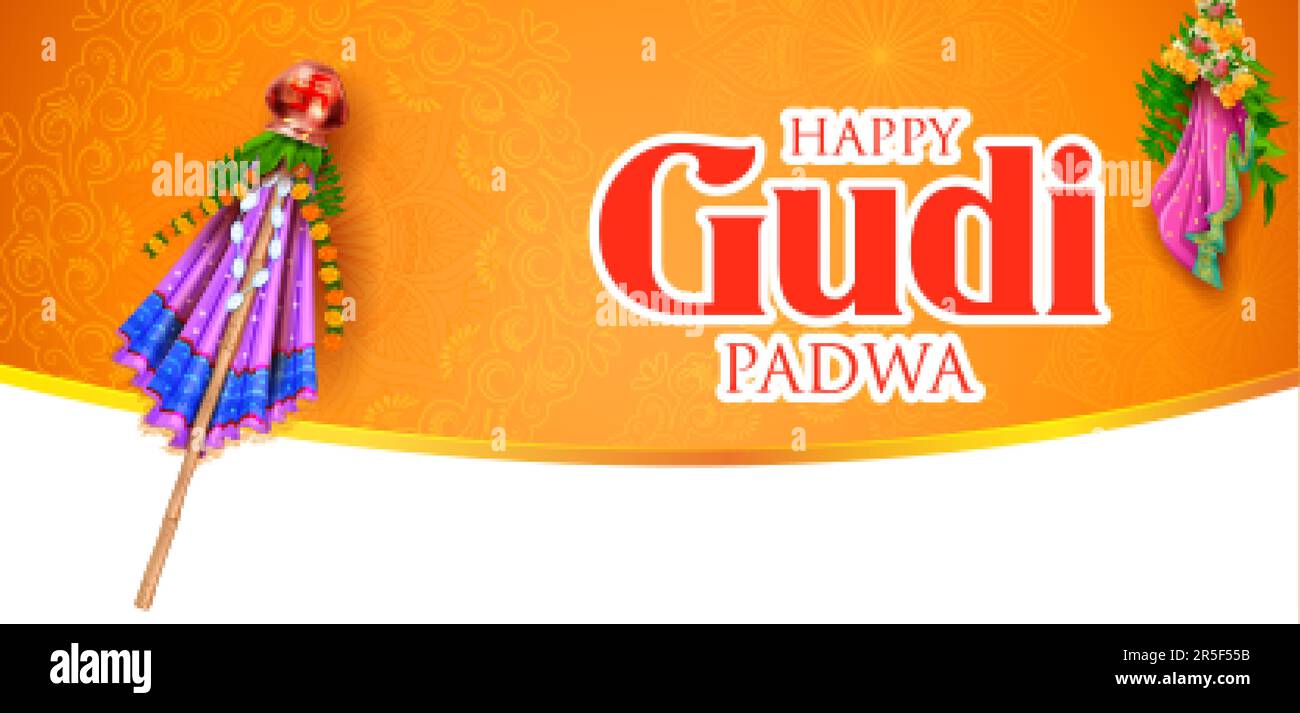 illustration of Gudi Padwa Lunar New Year celebration in Maharashtra of ...
