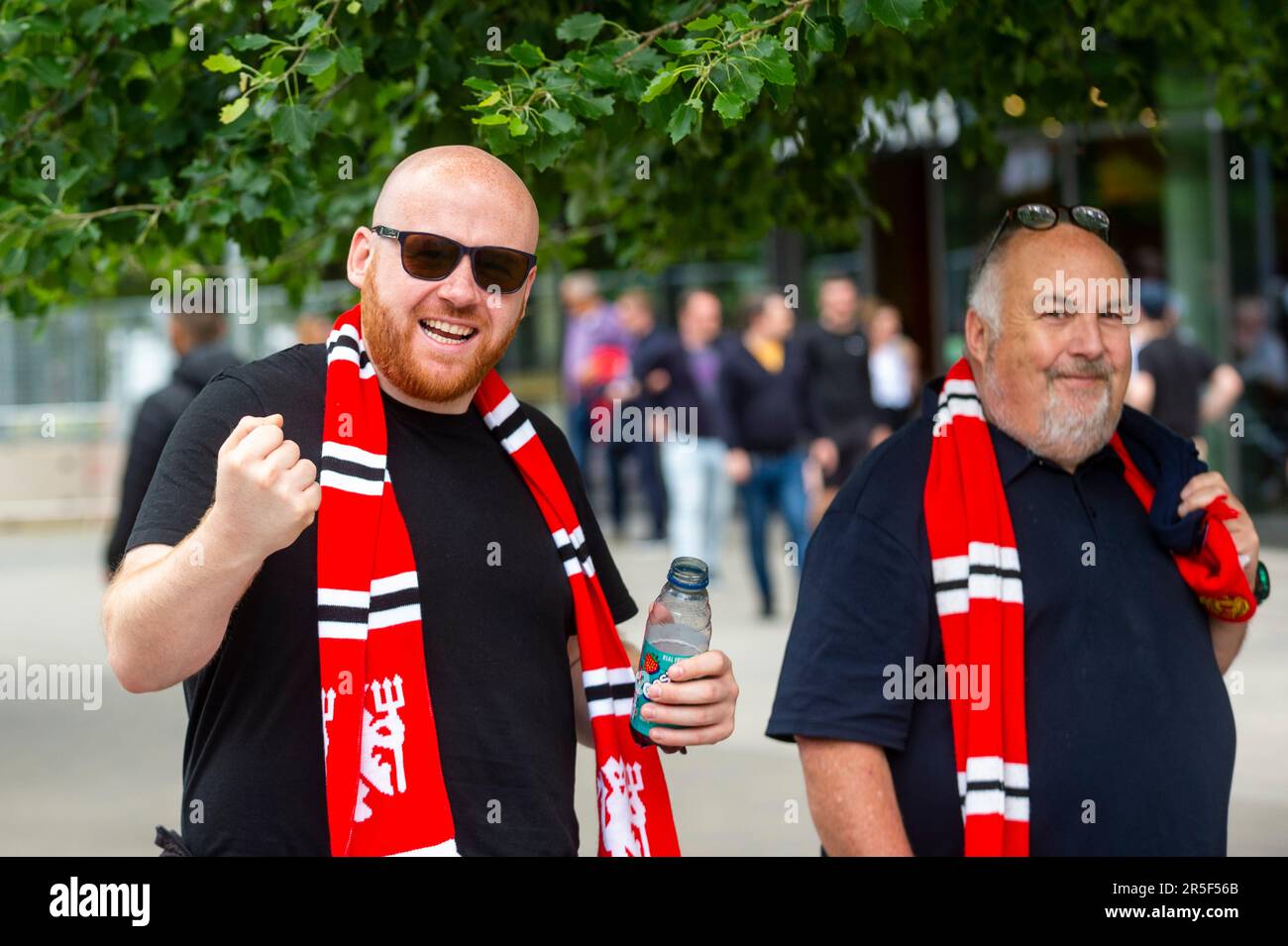 London, UK. 3 June 2023. Manchester United fans arrive for the FA Cup ...