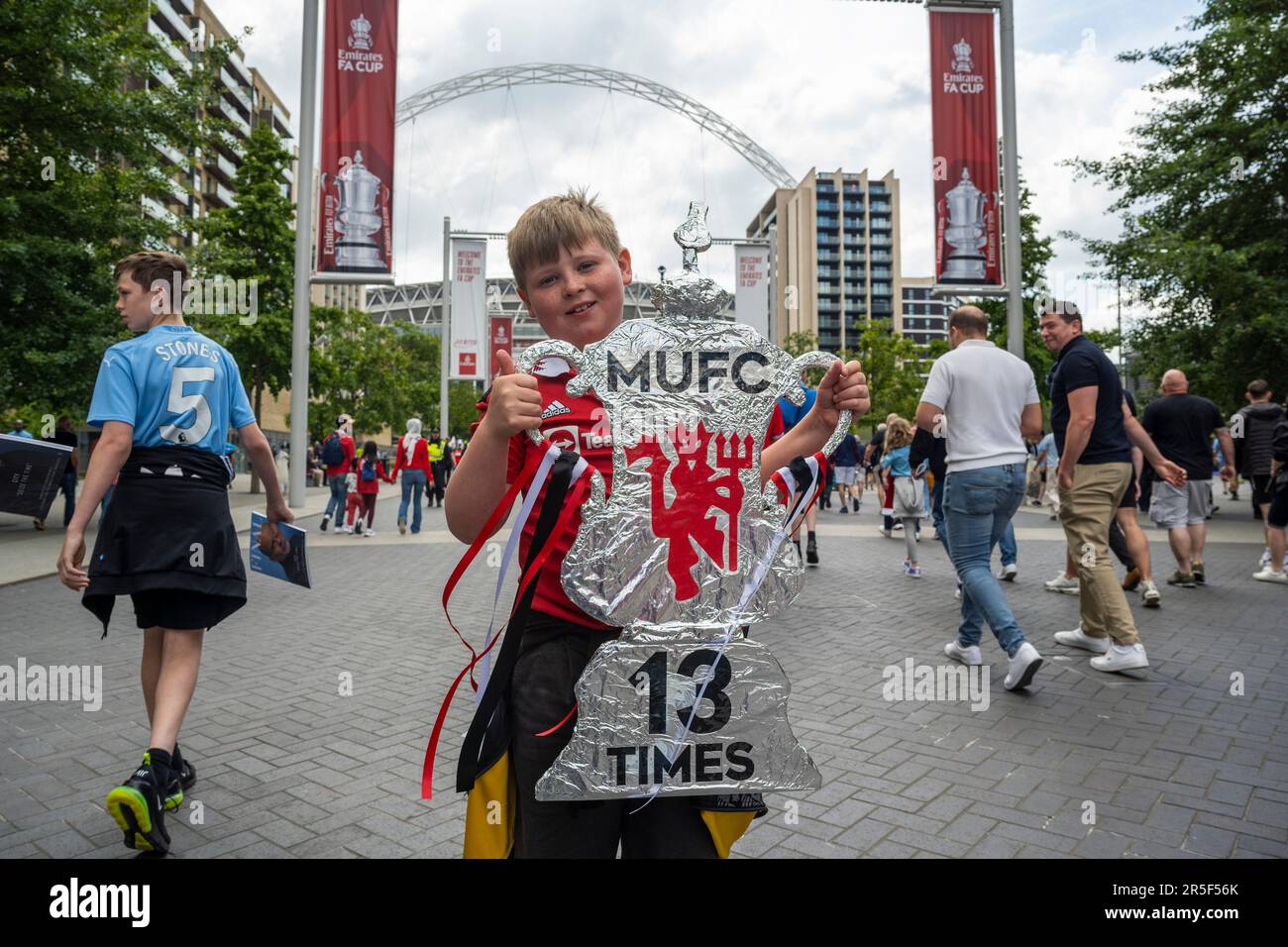 London, UK. 3 June 2023. A young Manchester United fan arrives for the ...