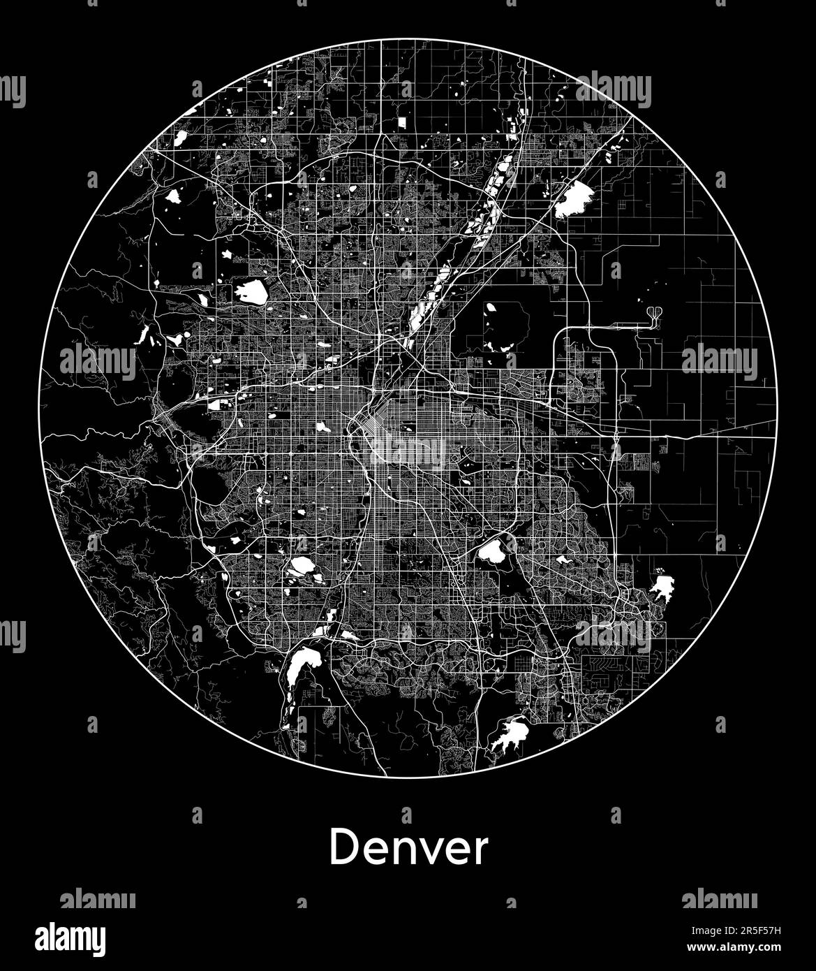 City Map Denver United States North America vector illustration Stock ...