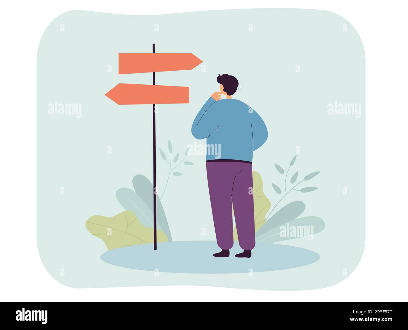 Man choosing direction of path way on road Stock Vector Image & Art - Alamy