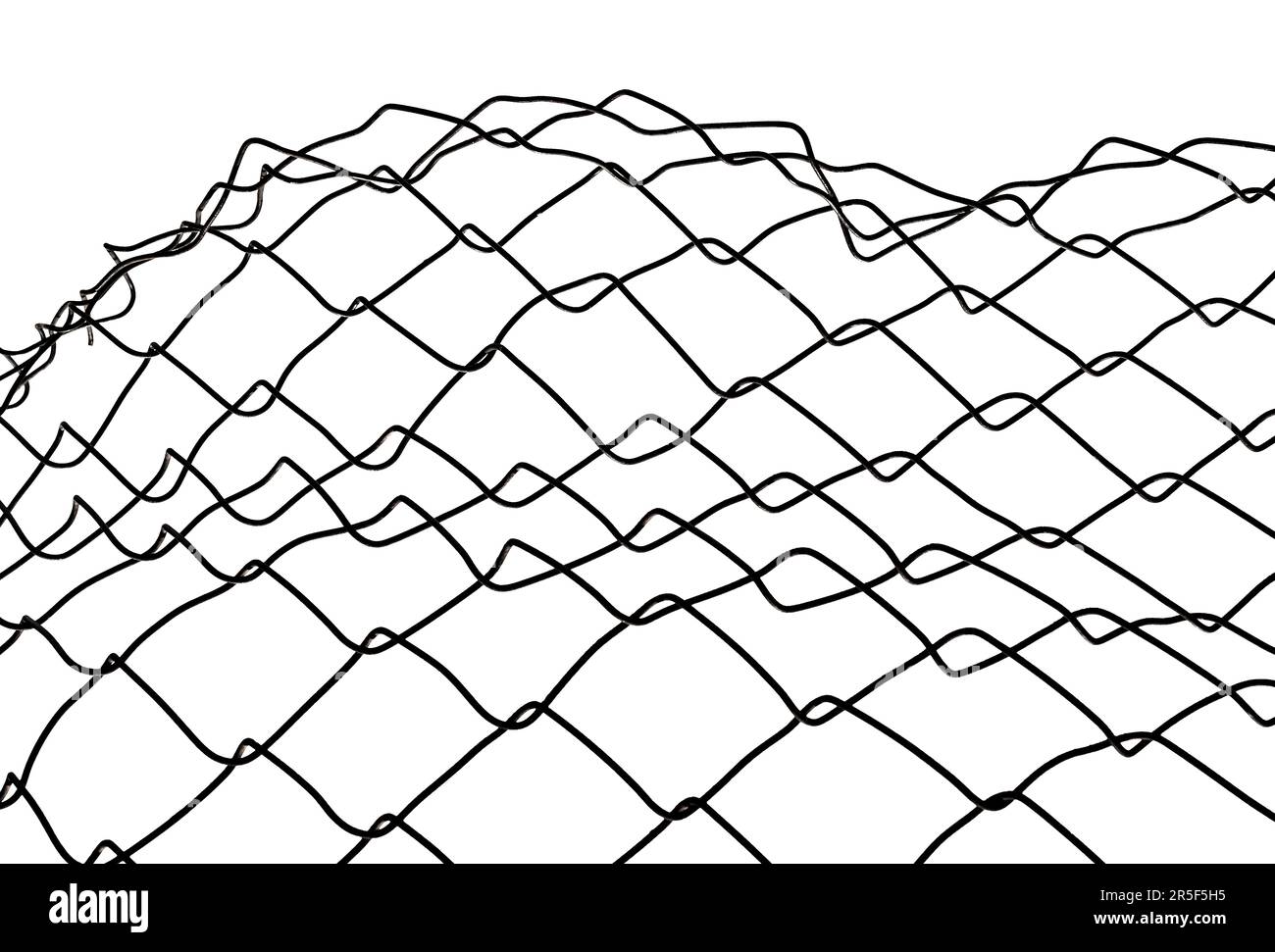 The texture of the metal mesh on a white background. Torn steel, metal ...