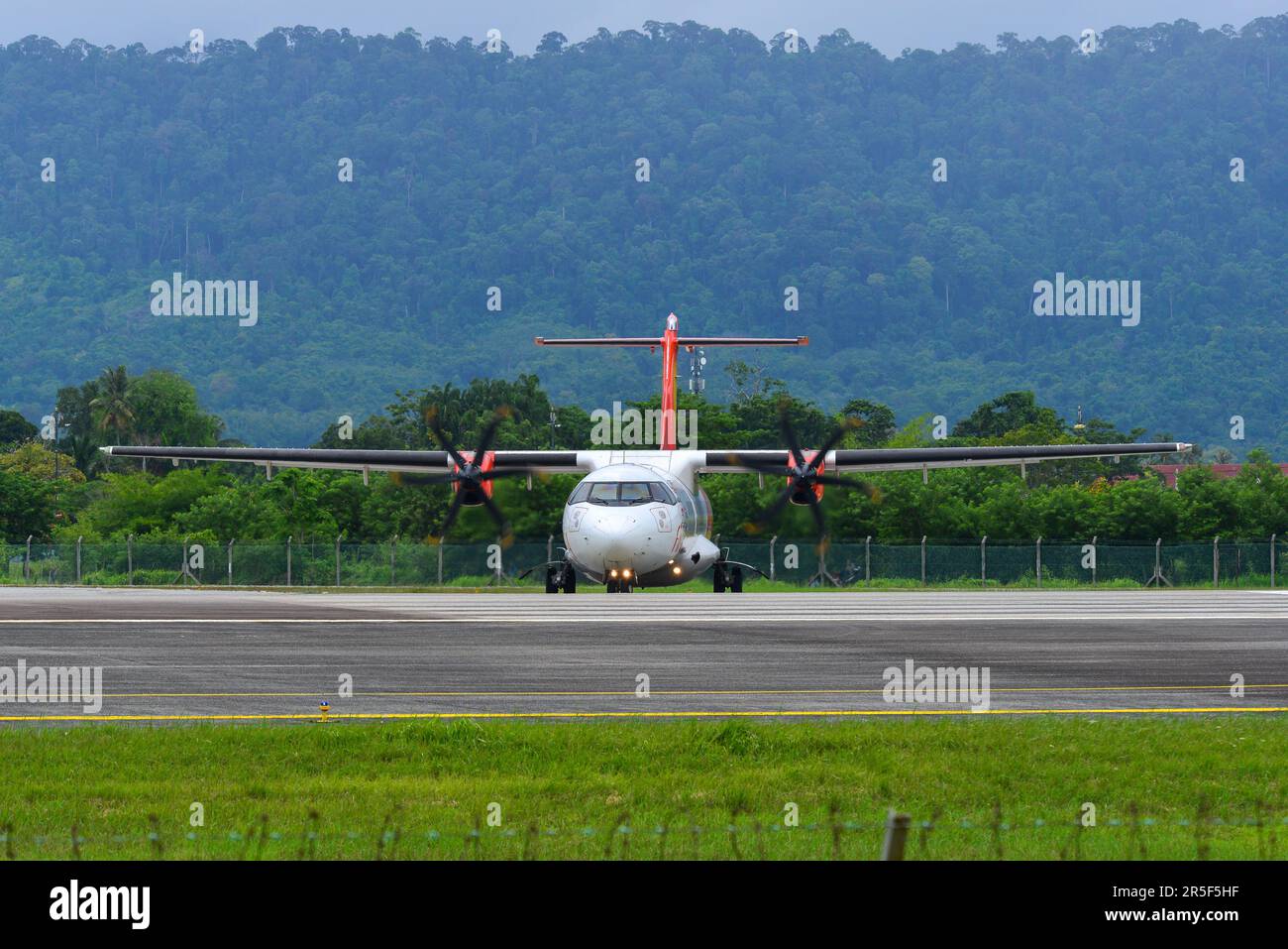 Langkawi, Malaysia - May 28, 2023. 9M-FYD Firefly ATR 72-500 taxiing ...