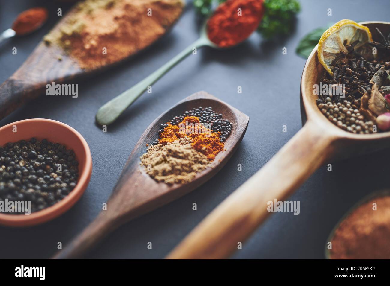 Add a little flavour to your meals. an assortment of spices Stock Photo ...