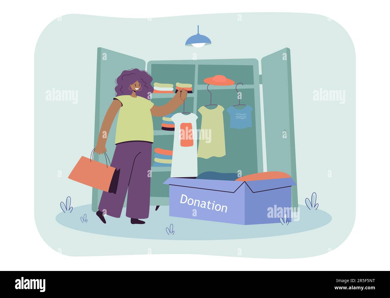 Clothes in box concept Stock Vector Images - Alamy
