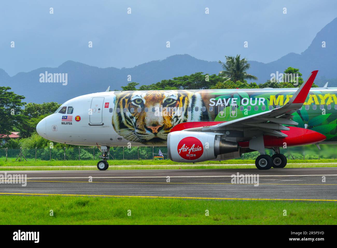 Langkawi, Malaysia - May 28, 2023. 9M-AQZ AirAsia Airbus A320 (Save our ...