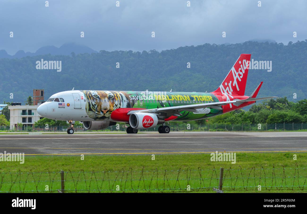 Langkawi, Malaysia - May 28, 2023. 9M-AQZ AirAsia Airbus A320 (Save our ...
