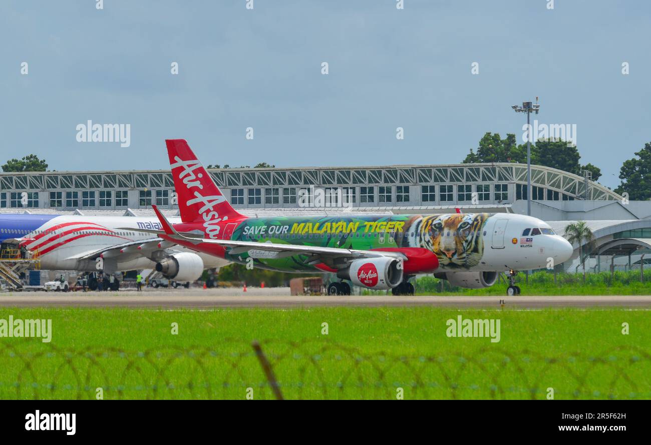 Langkawi, Malaysia - May 28, 2023. 9M-AQZ AirAsia Airbus A320 (Save our ...