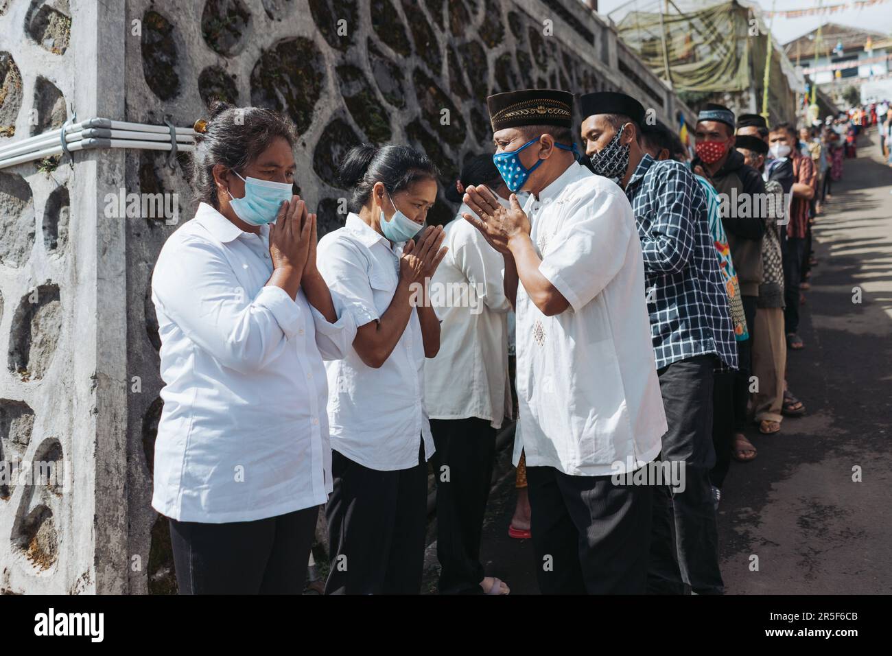 Muslim and all villagers shake hands and congratulate Buddhists who ...
