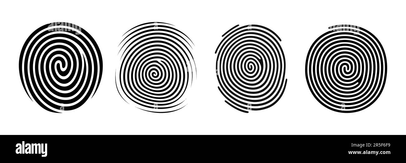 Set of vector fingerprint icons isolated on white background Stock ...