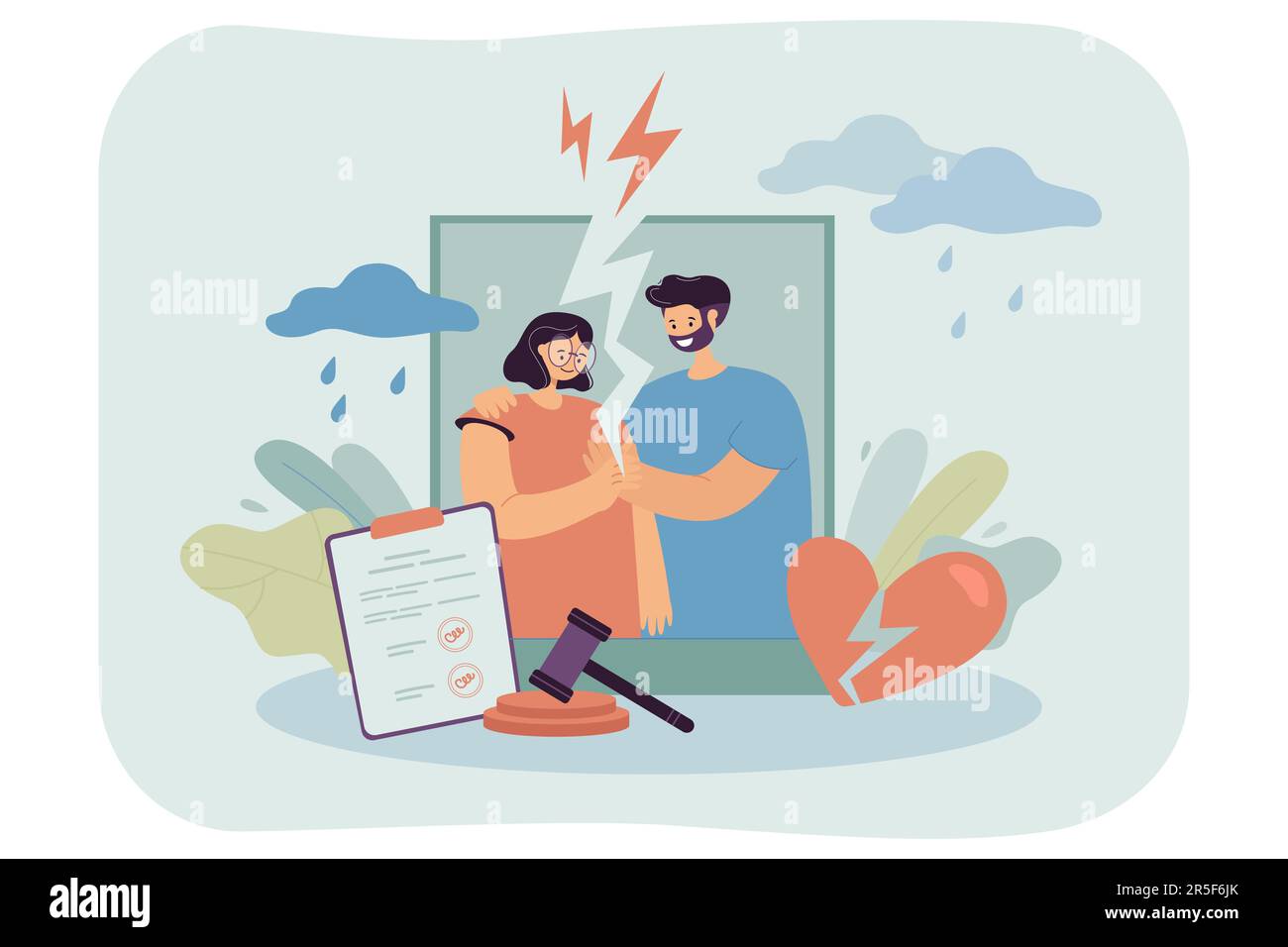 Divorce Agreement With Signatures From Ex Husband And Wife Stock Vector