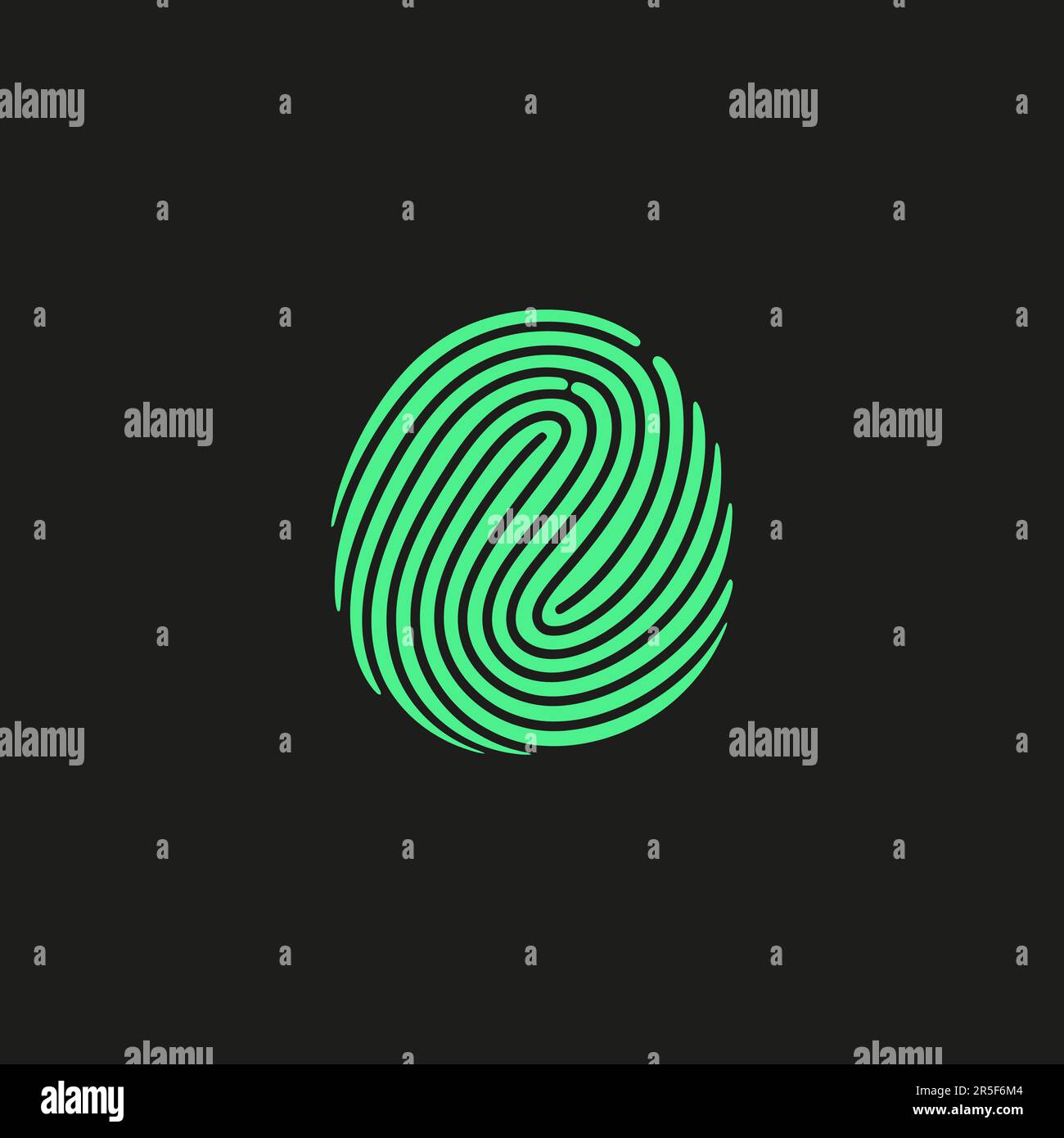 fingerprint logo on black background Stock Vector Image & Art - Alamy