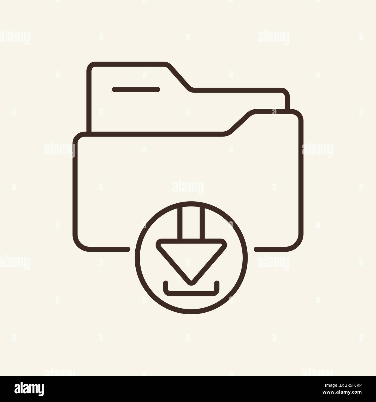 Folder with arrow down thin line icon Stock Vector Image & Art - Alamy