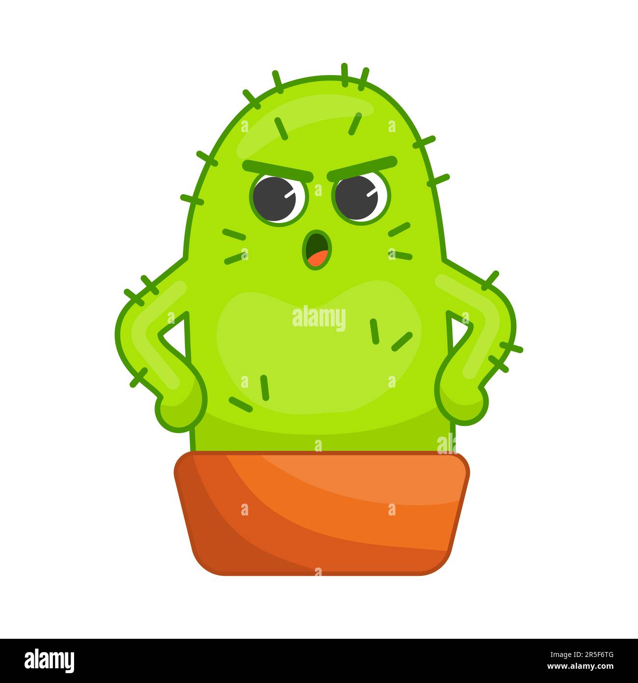Angry cactus cartoon character sticker Stock Vector Image & Art - Alamy