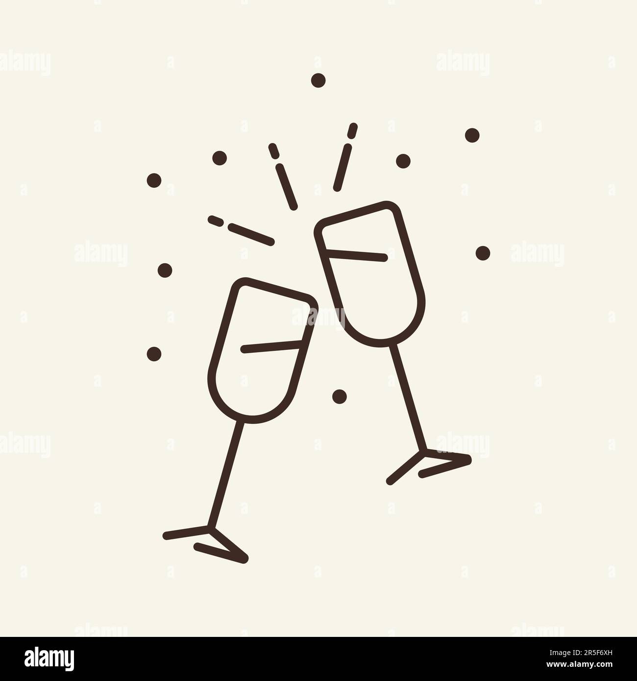 Glasses champagne line icon Stock Vector Images - Alamy