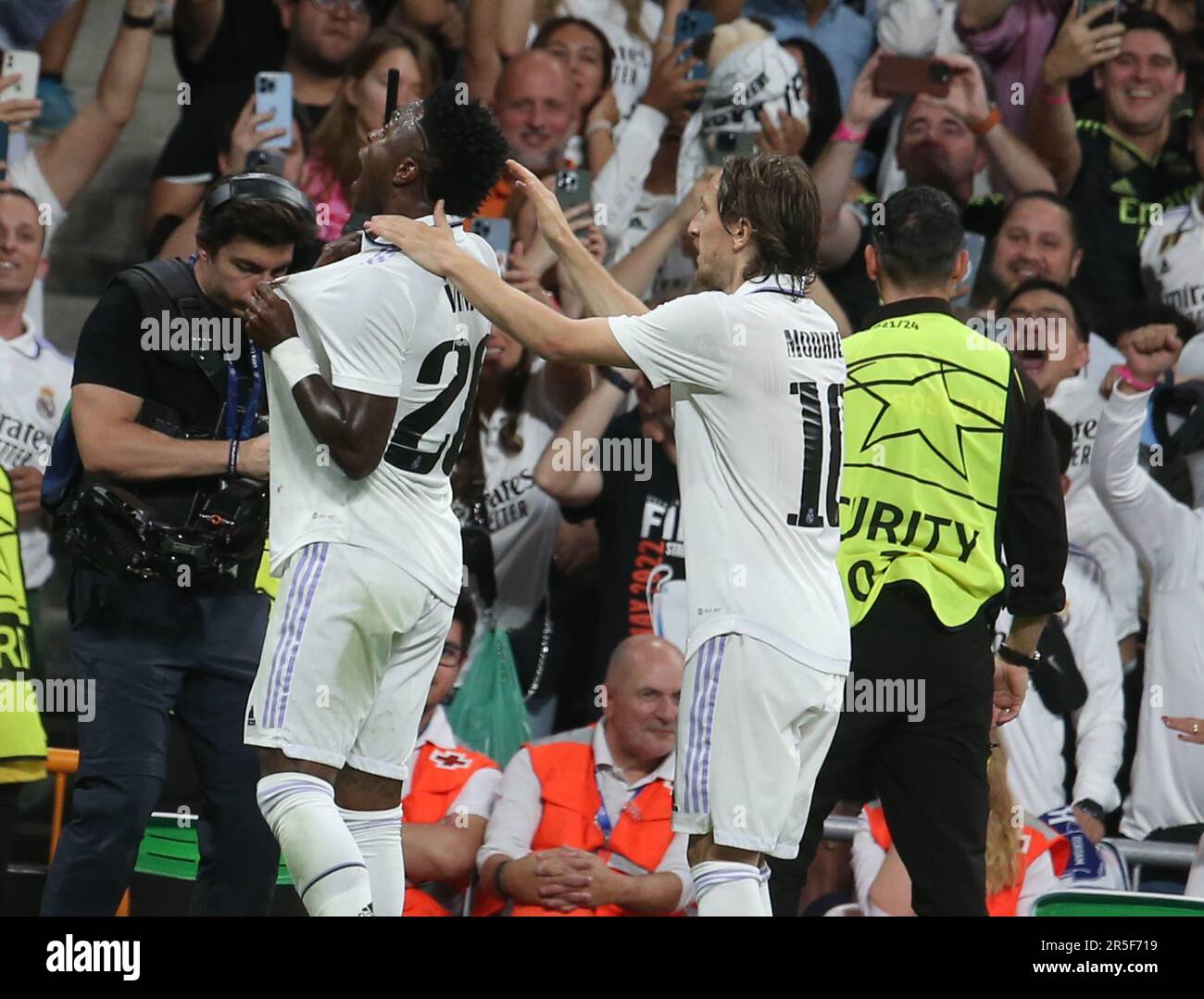 C l bration Goal Vin’cius Jœnior of Real Madrid during the UEFA Champions League, Semi-finals ...