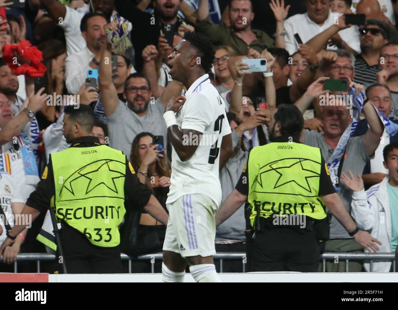 Goal Vin’cius Jœnior of Real Madrid during the UEFA Champions League, Semi-finals, 1st leg ...