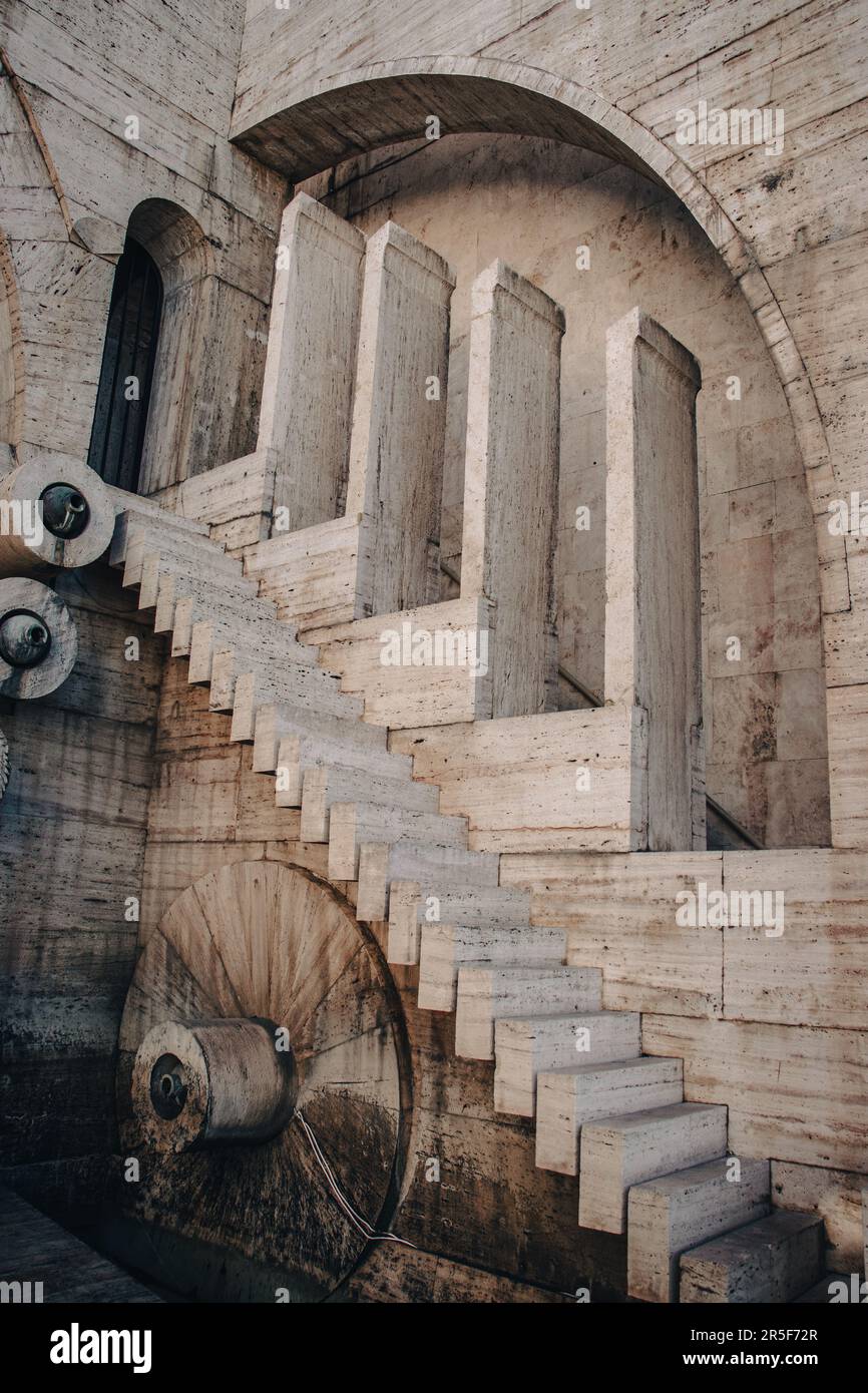 Carved steps staircase side view in modern architecture concept photo ...