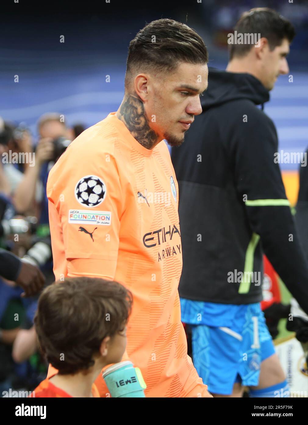 Ederson Moraes of Manchester City during the UEFA Champions League ...