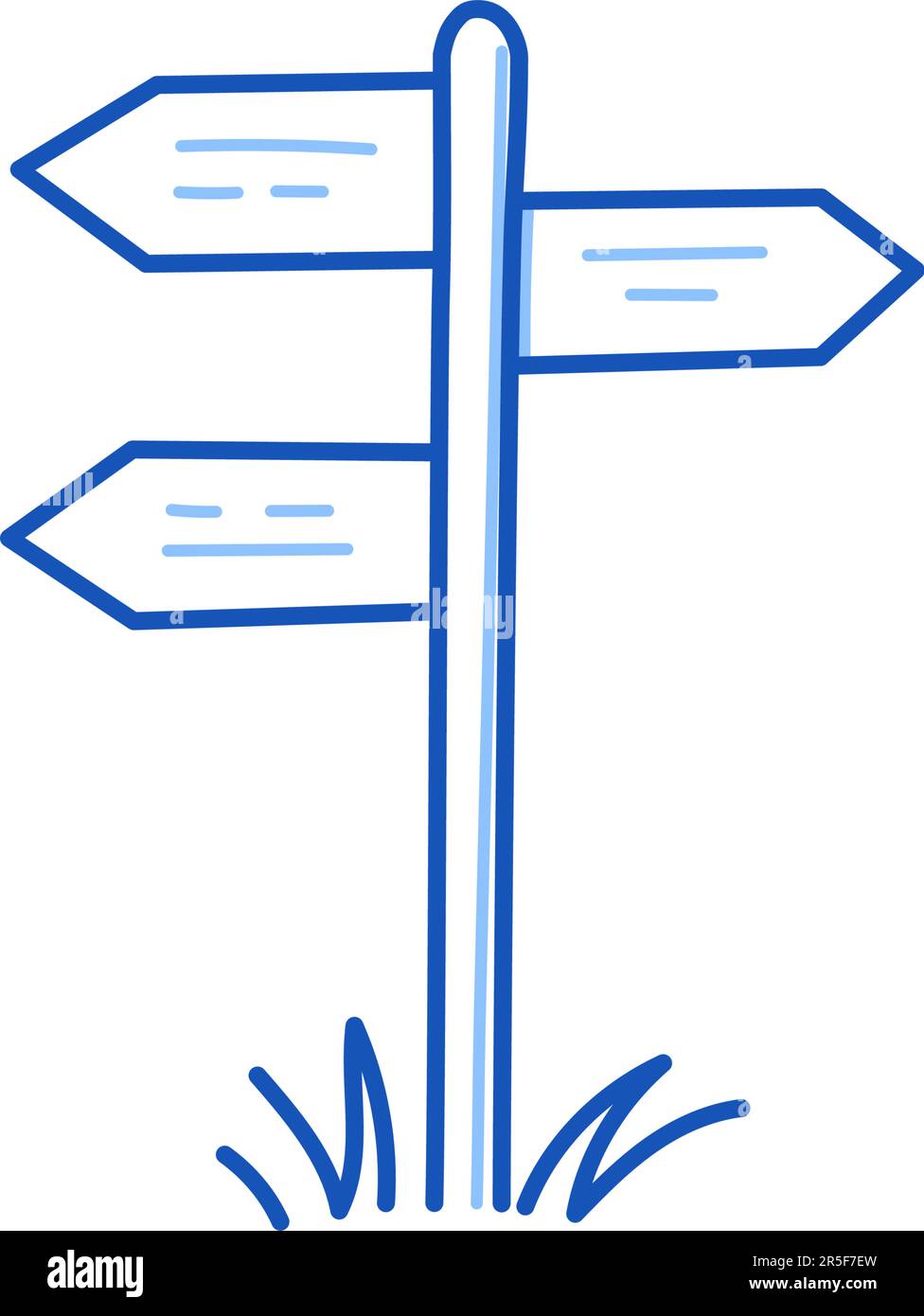 Road sign doodle. Hand drawn sketch doodle style direction road sign ...