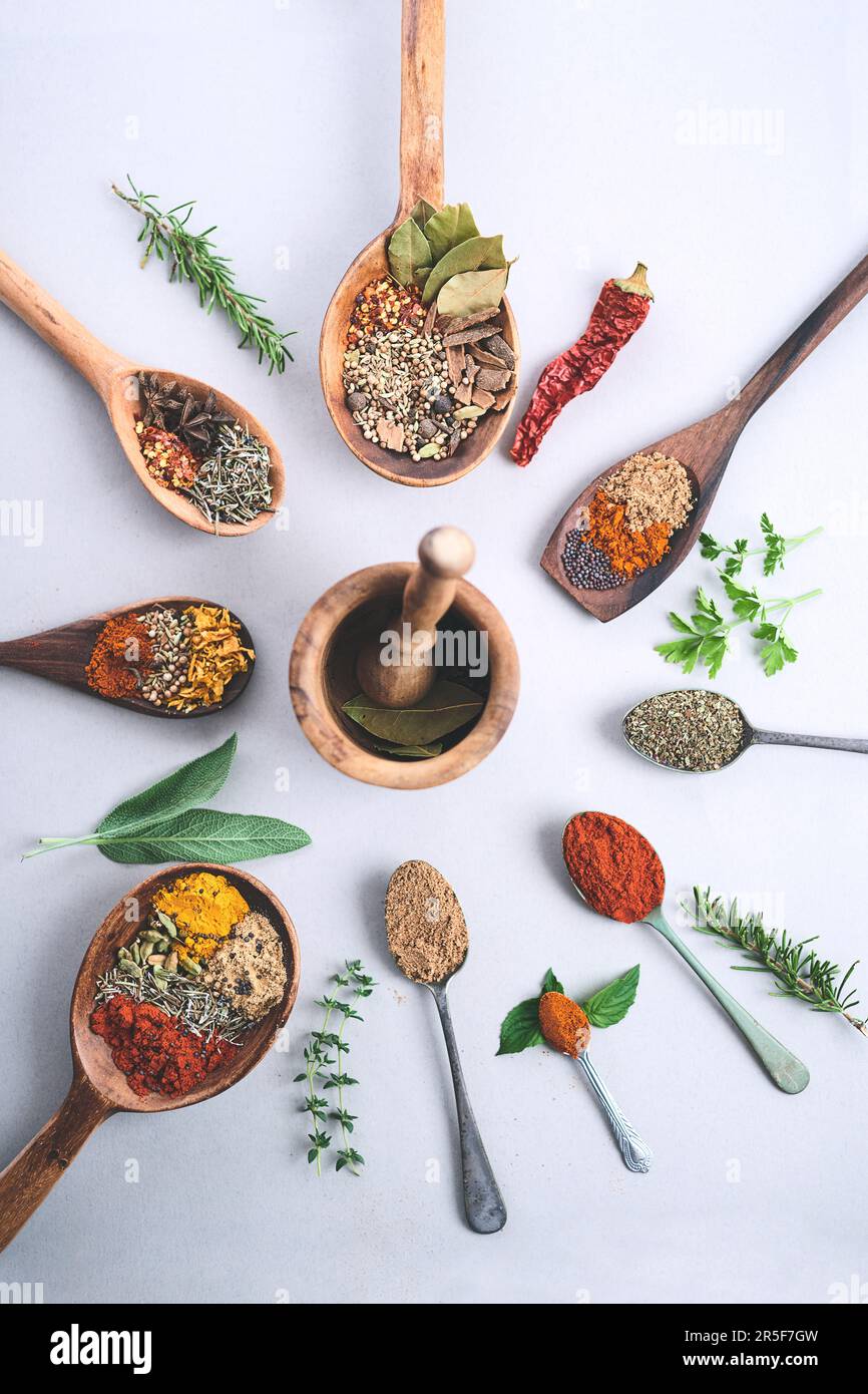 Step up your cooking game with these. an assortment of spices Stock ...