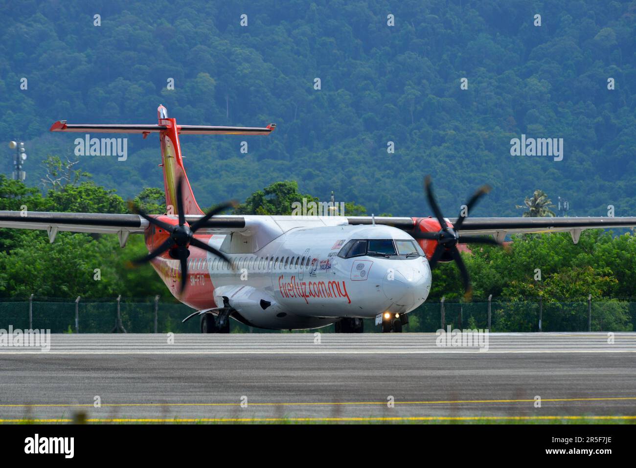 Langkawi, Malaysia - May 28, 2023. 9M-FYD Firefly ATR 72-500 taxiing ...