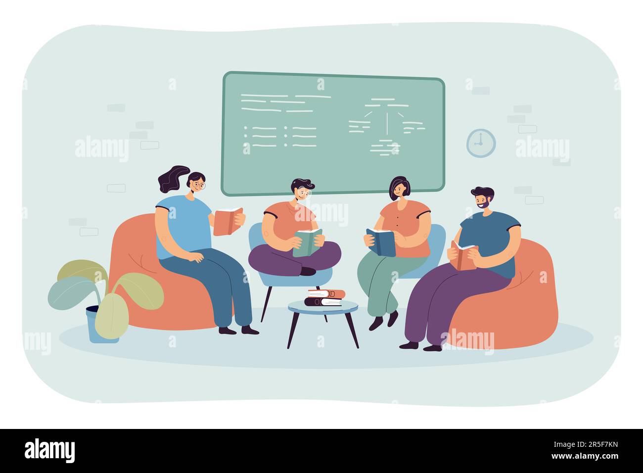 Language students working together Stock Vector Images - Alamy