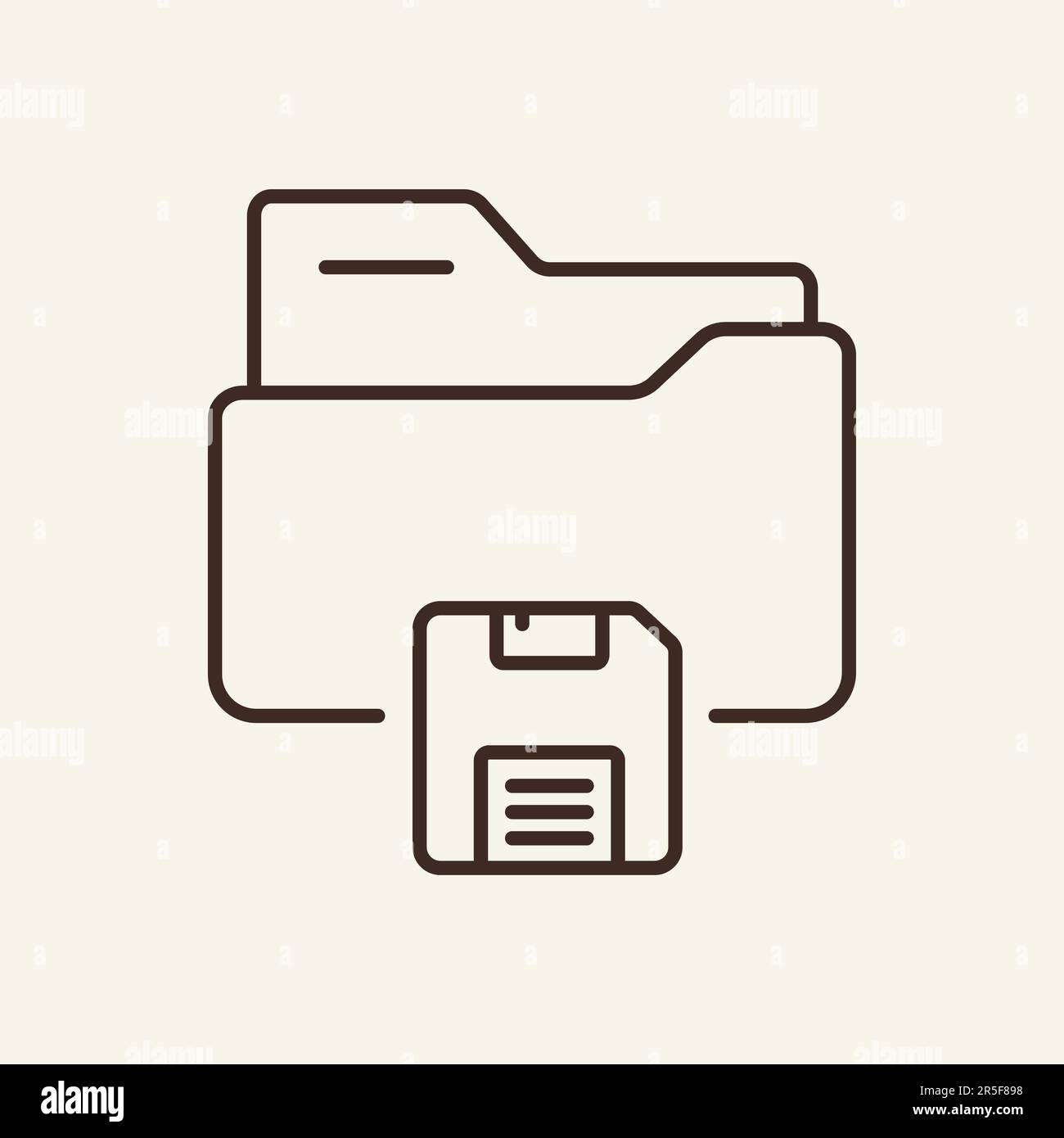 Folder with save button thin line icon Stock Vector Image & Art - Alamy