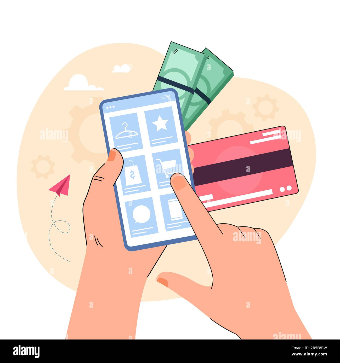 Choosing smartphone mobile shop Cut Out Stock Images & Pictures - Alamy